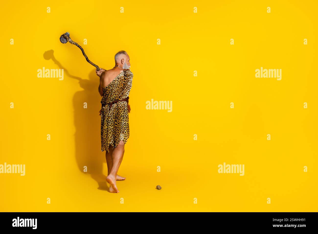 Profile side photo of caveman look profile side raise rock club plating ...