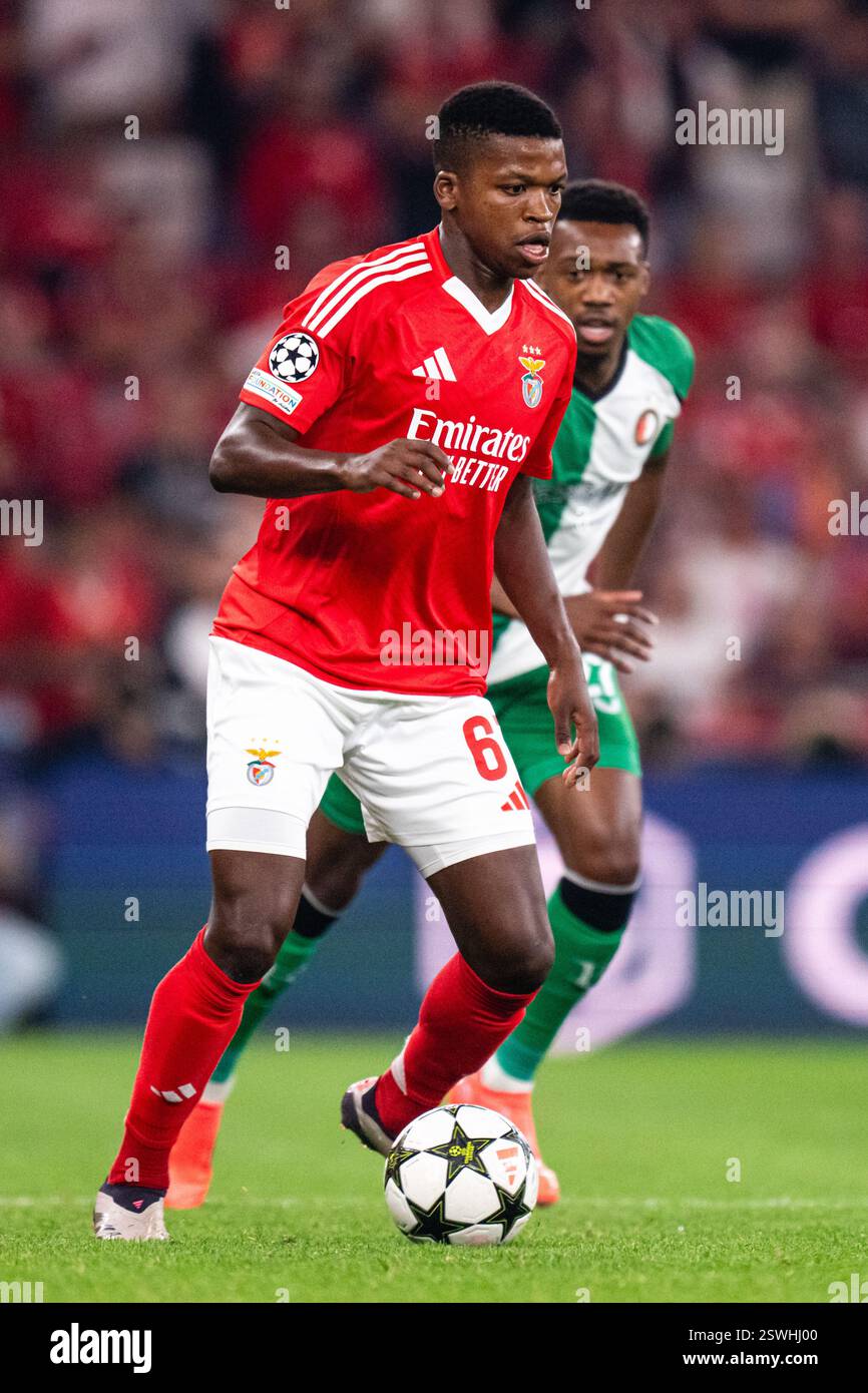 Lisbon - Florentino Ibrain Morris Luis of SL Benfica, Antoni Milambo of ...