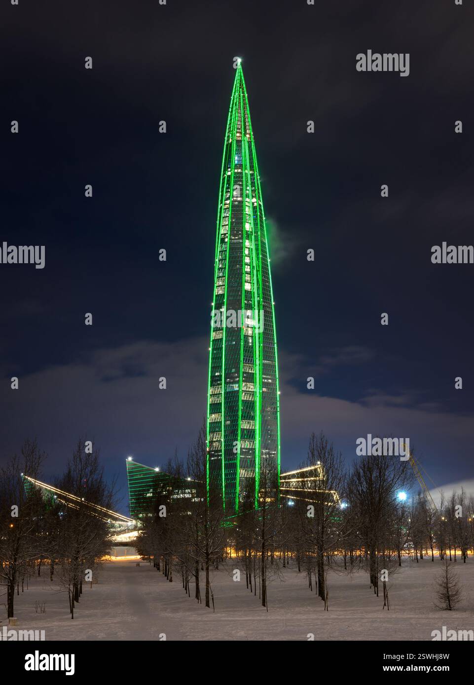 During the New Year holidays, the Lakhta Center building turned into a ...