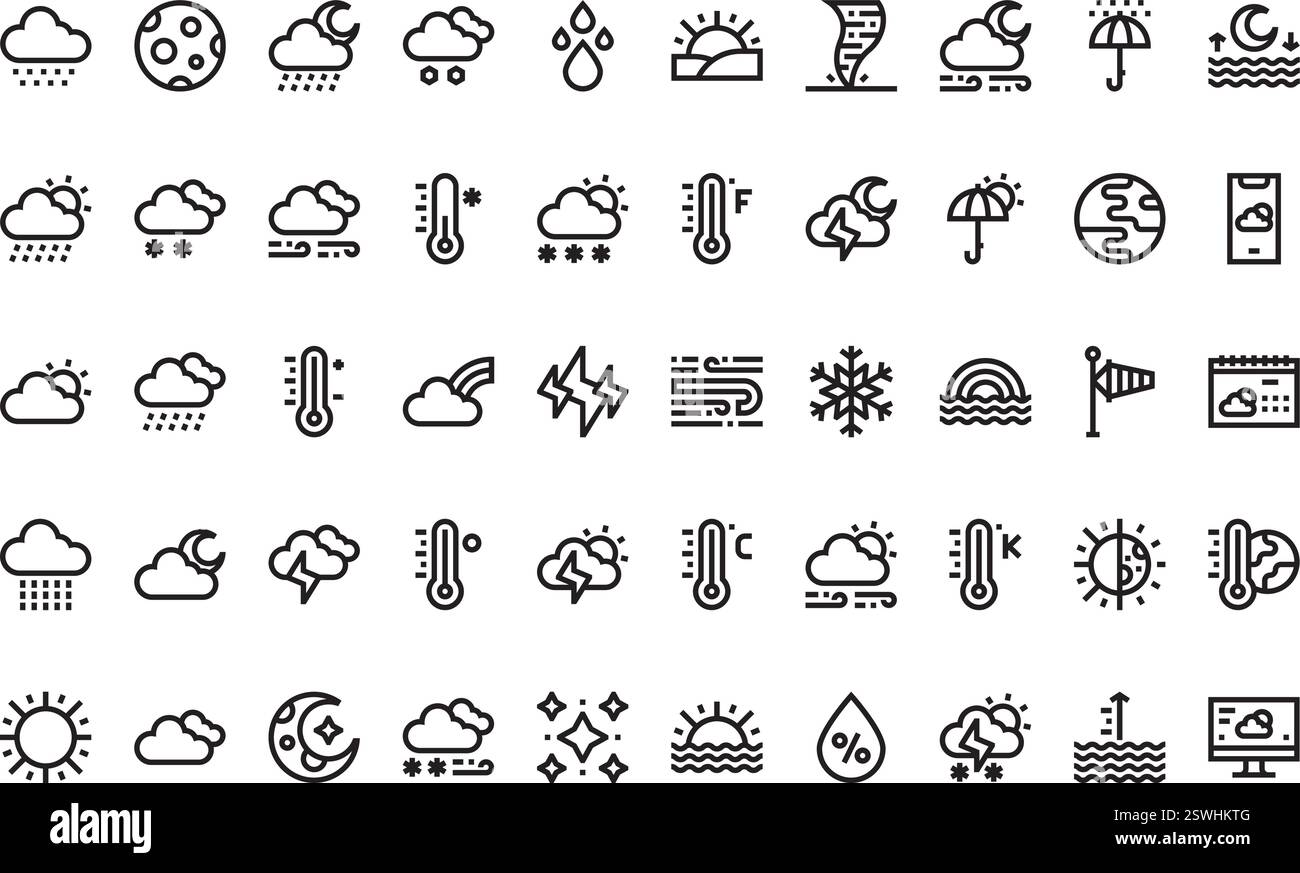 Weather icons High-Quality Vector Icons Collection with Editable Stroke ...