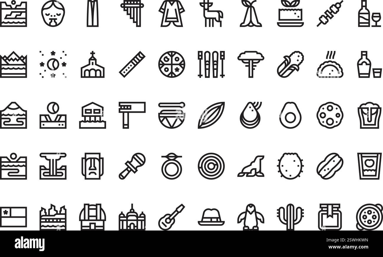 Chile icons High-Quality Vector Icons Collection with Editable Stroke. Ideal for Professional ...
