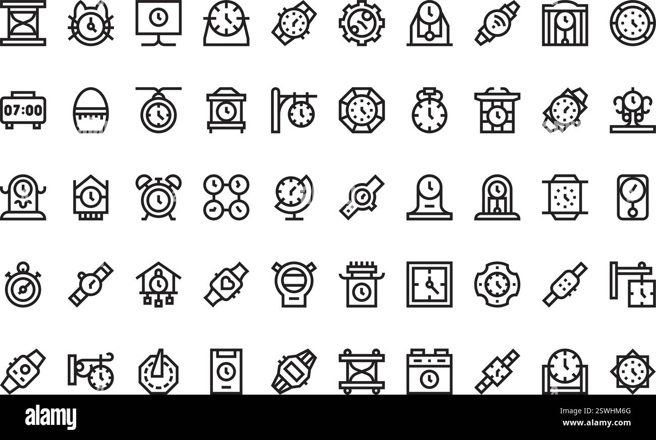Watch and clock icons High-Quality Vector Icons Collection with ...