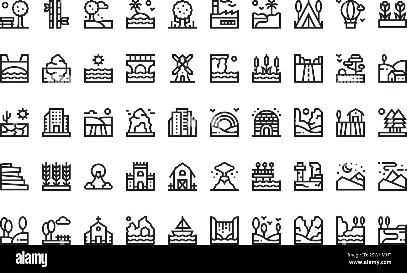 Landscapes icons High-Quality Vector Icons Collection with Editable Stroke. Ideal for ...