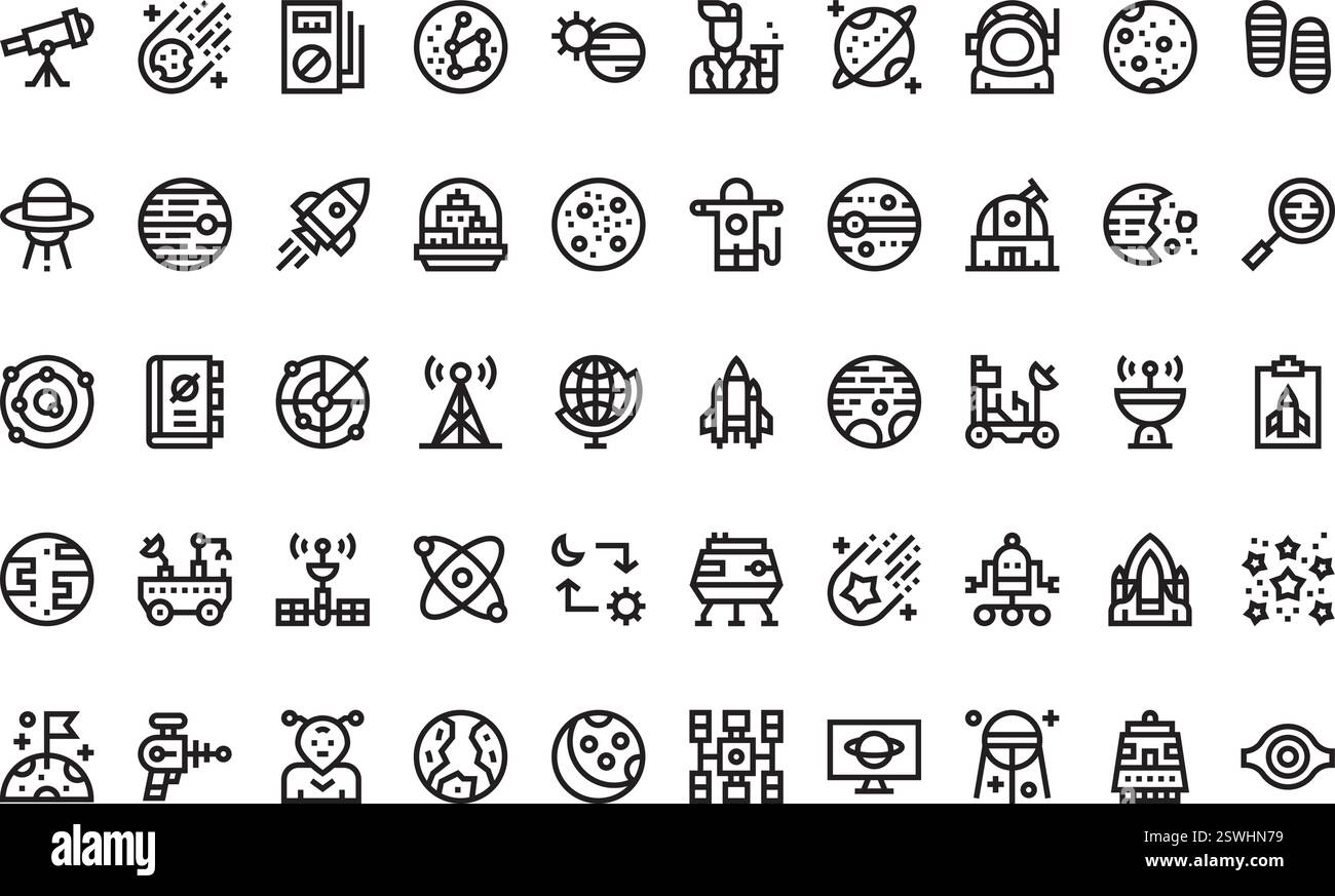 Space icons High-Quality Vector Icons Collection with Editable Stroke. Ideal for Professional ...