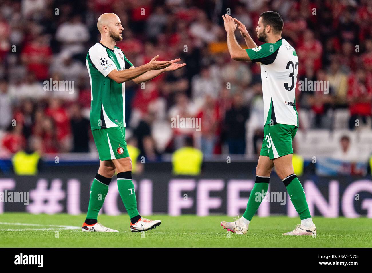 Lisbon - Gernot Trauner of Feyenoord, David Hancko of Feyenoord during ...