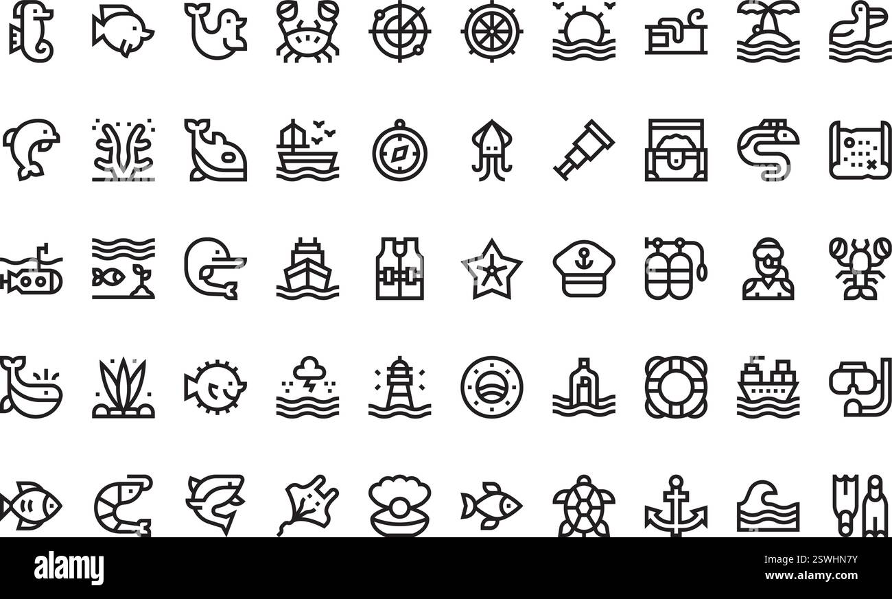 Ocean icons High-Quality Vector Icons Collection with Editable Stroke ...