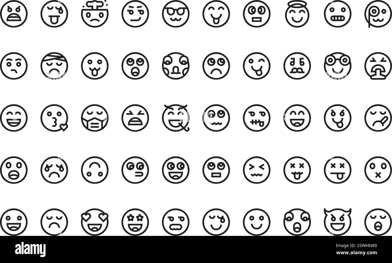 Emojis icons High-Quality Vector Icons Collection with Editable Stroke ...