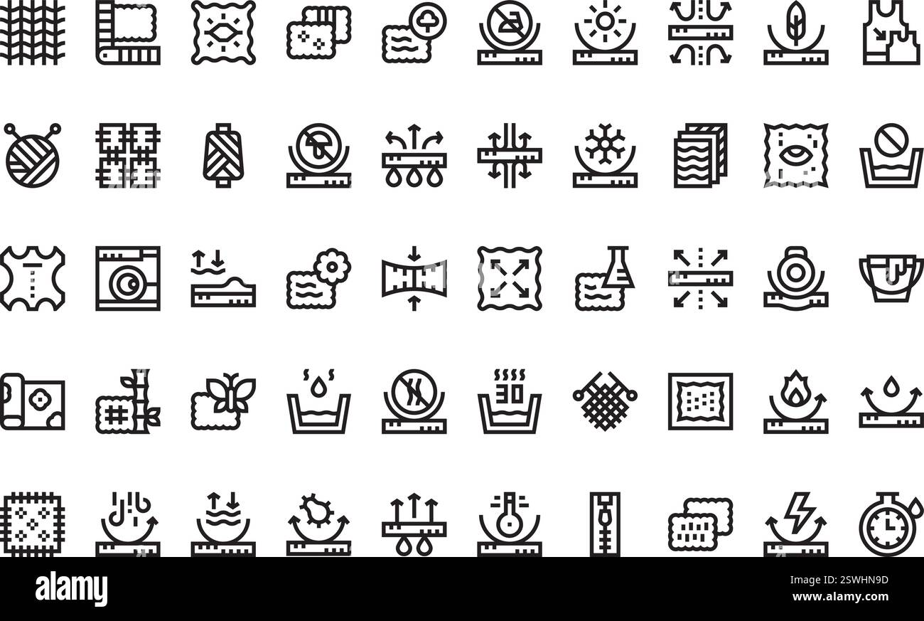 Fabric Features Icons High Quality Vector Icons Collection With Editable Stroke Ideal For