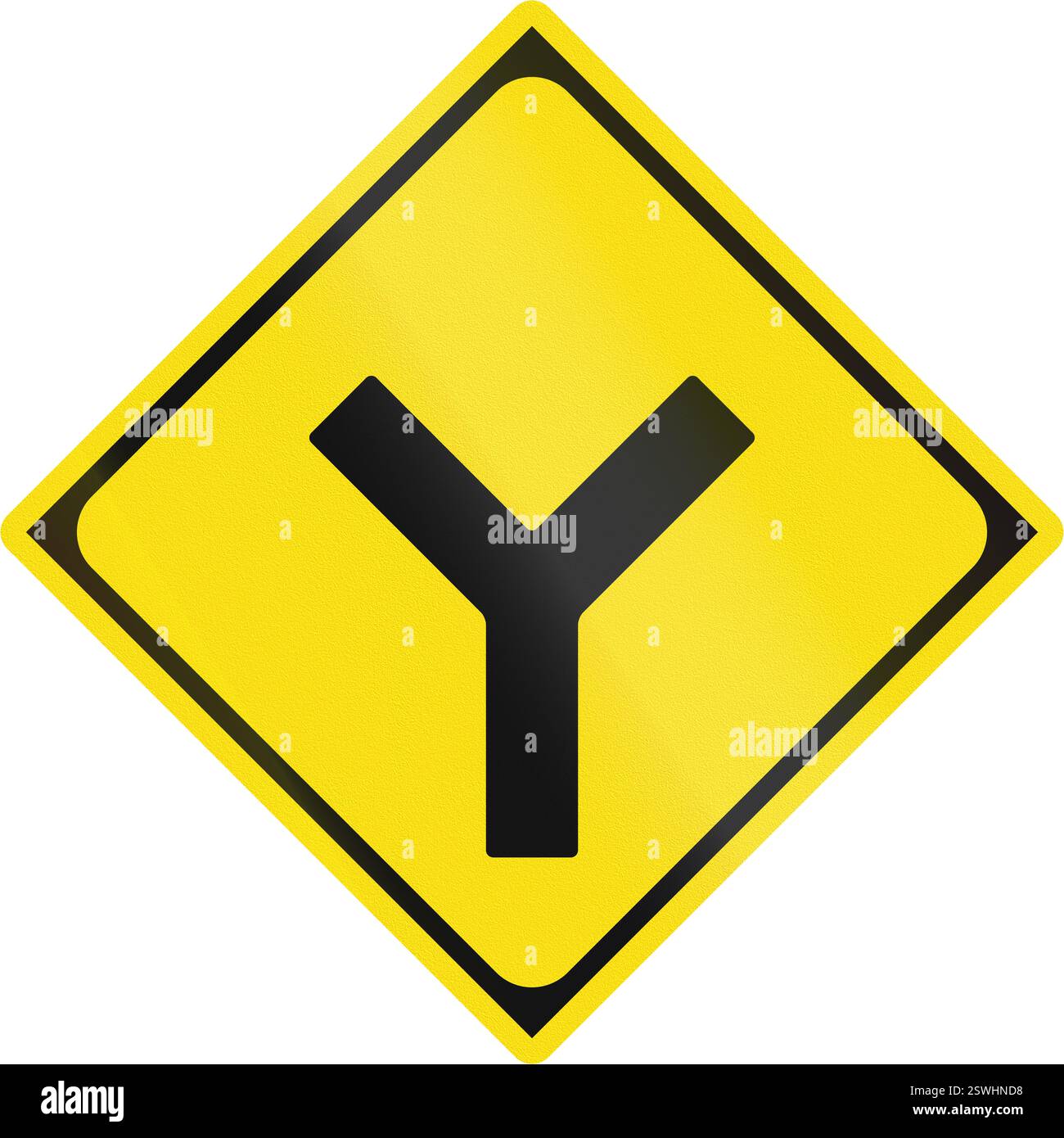 Road sign in Japan - Y-shaped intersection Stock Photo - Alamy