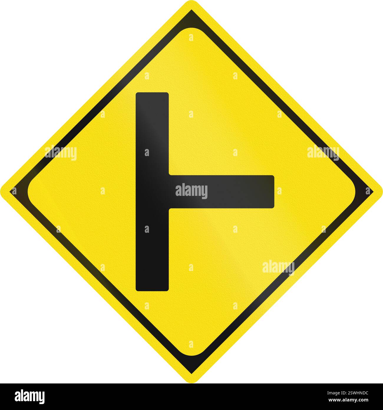 Japanese road sign - T-shaped intersection to the right Stock Photo - Alamy