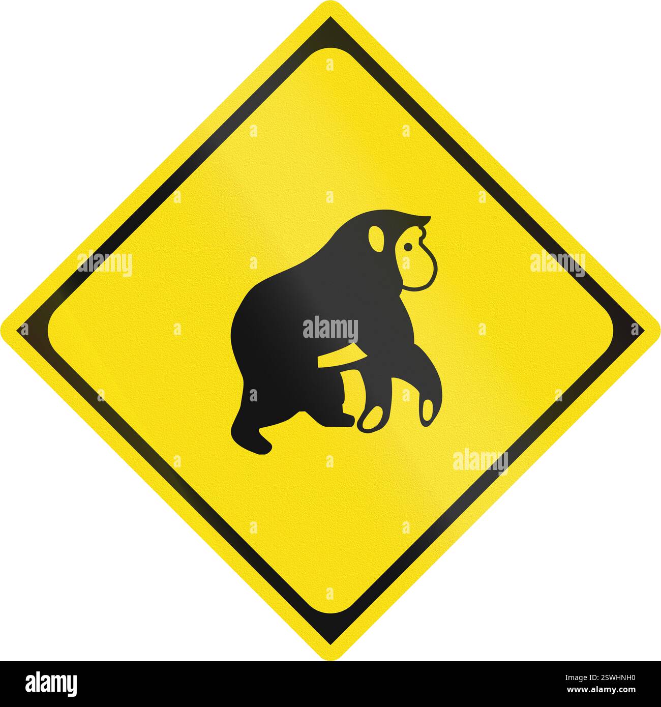Japanese road sign - Animals crossing - Monkey Stock Photo - Alamy