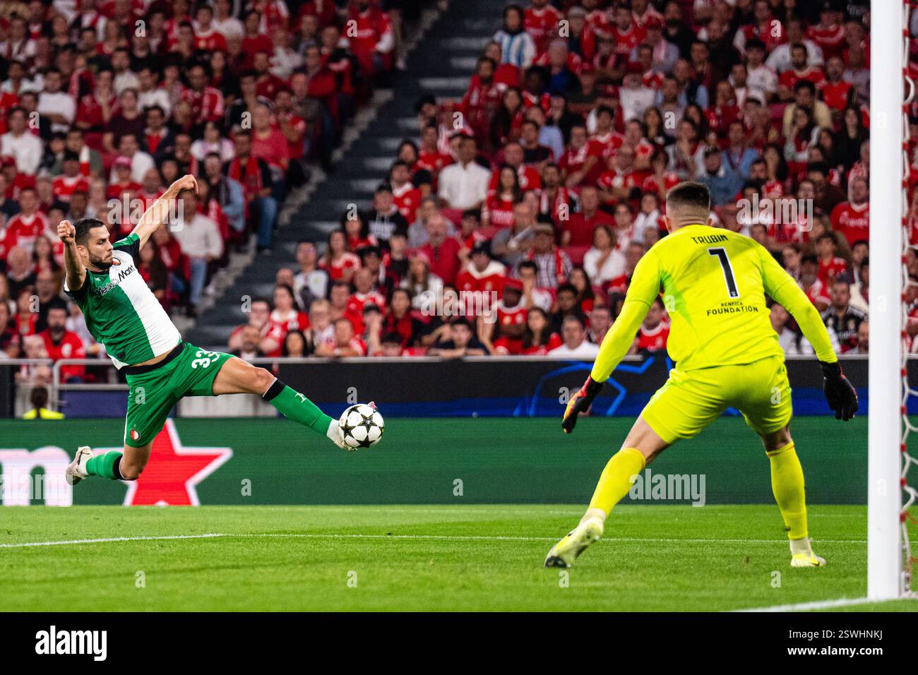 Lisbon - David Hancko of Feyenoord during the third round of new format ...