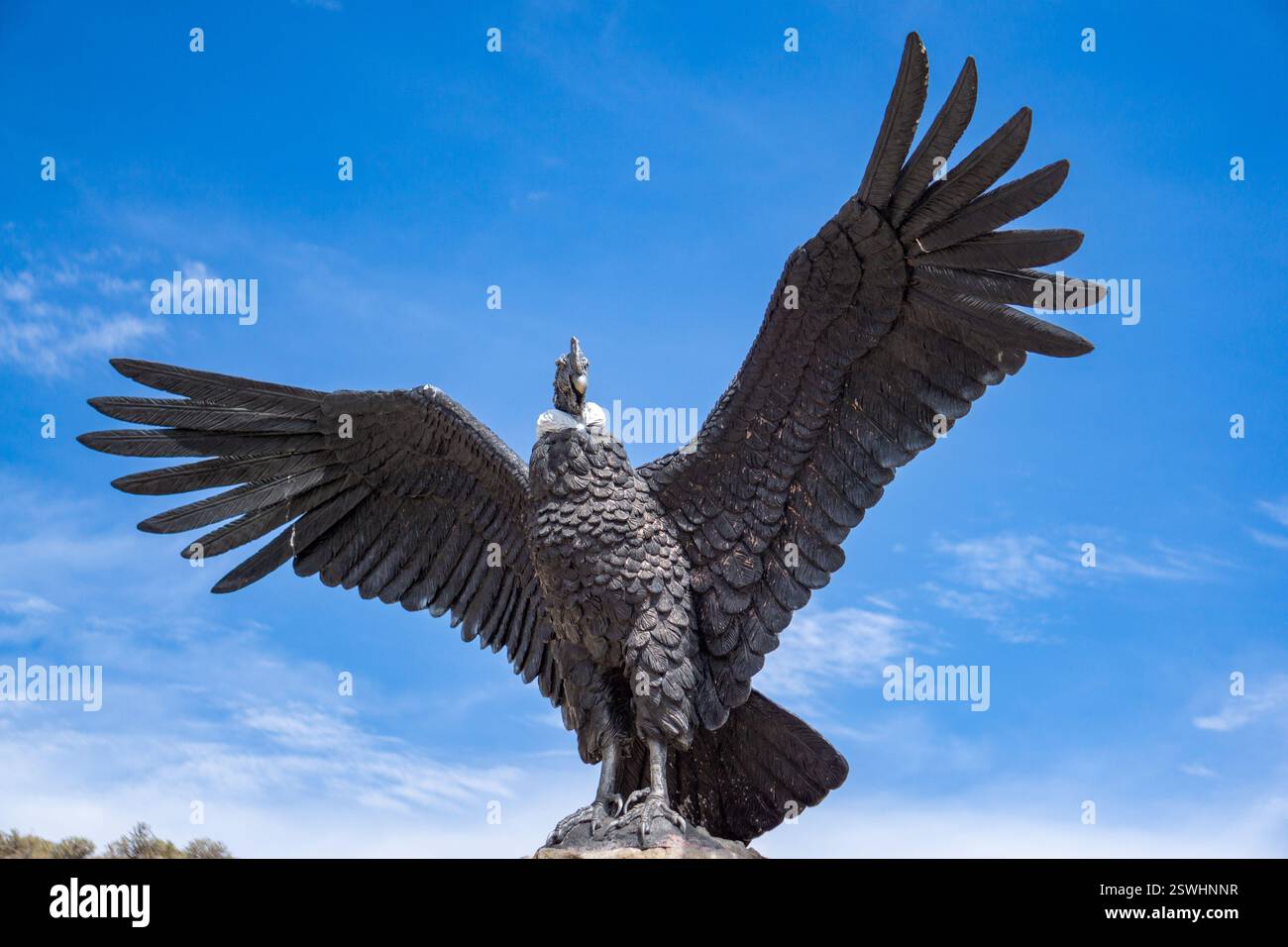 Condor sculpture at Mirador del Condor in Colca Canyon Peru showcasing ...