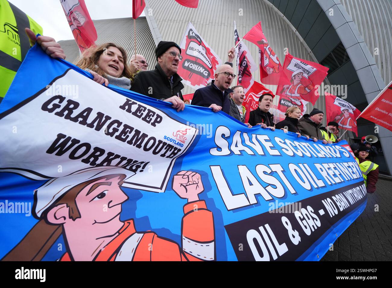 Members of Unite union take part in a demonstration to protest at ...