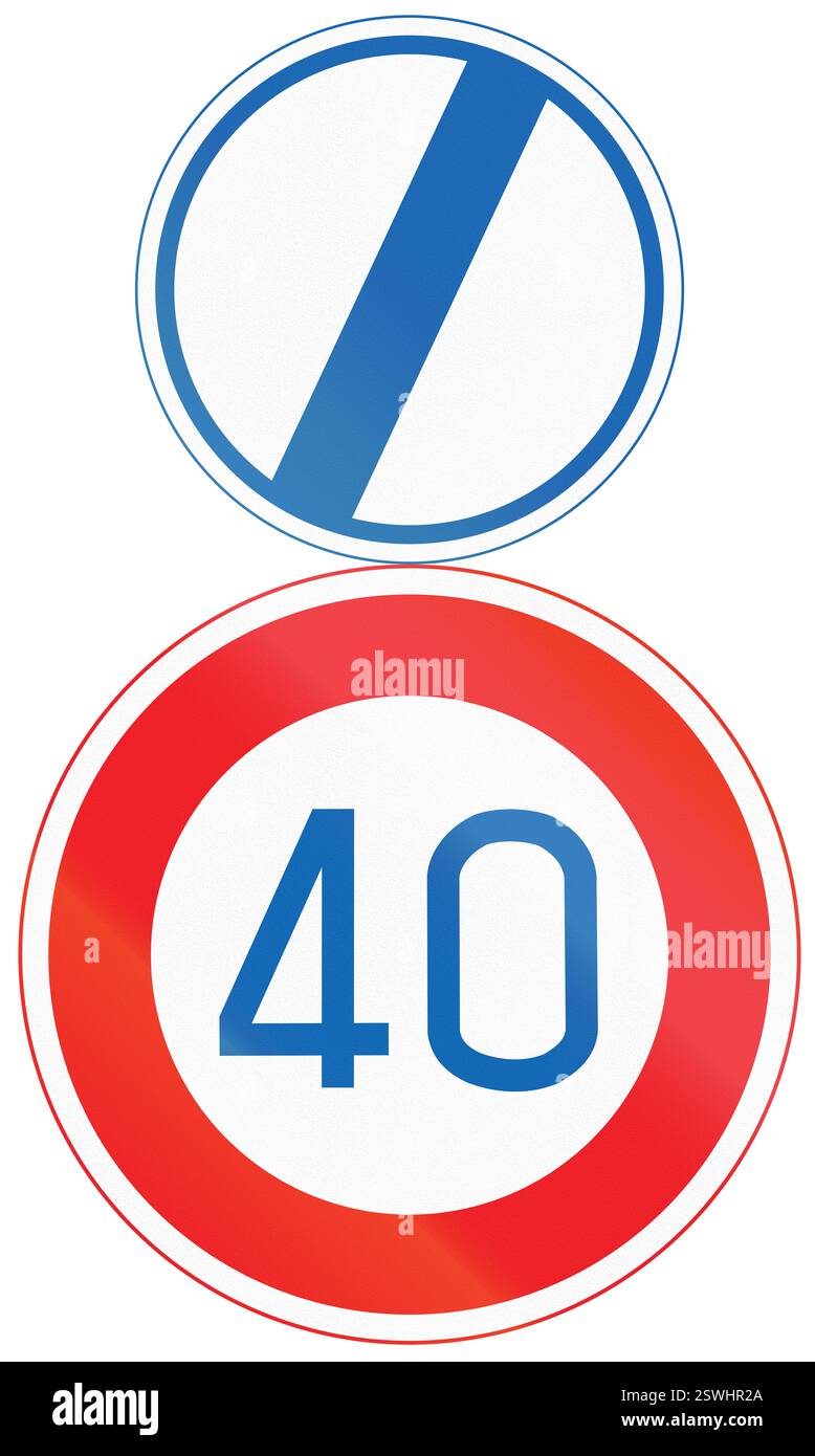 Japanese road sign - New Maximum Speed Limit 40 kilometers per hour ...