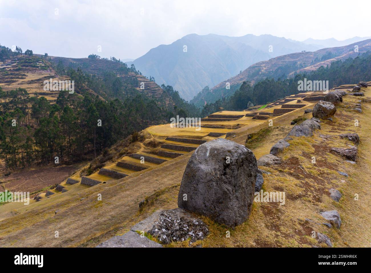Historic Inca farming terraces of Chinchero showcasing impressive ...