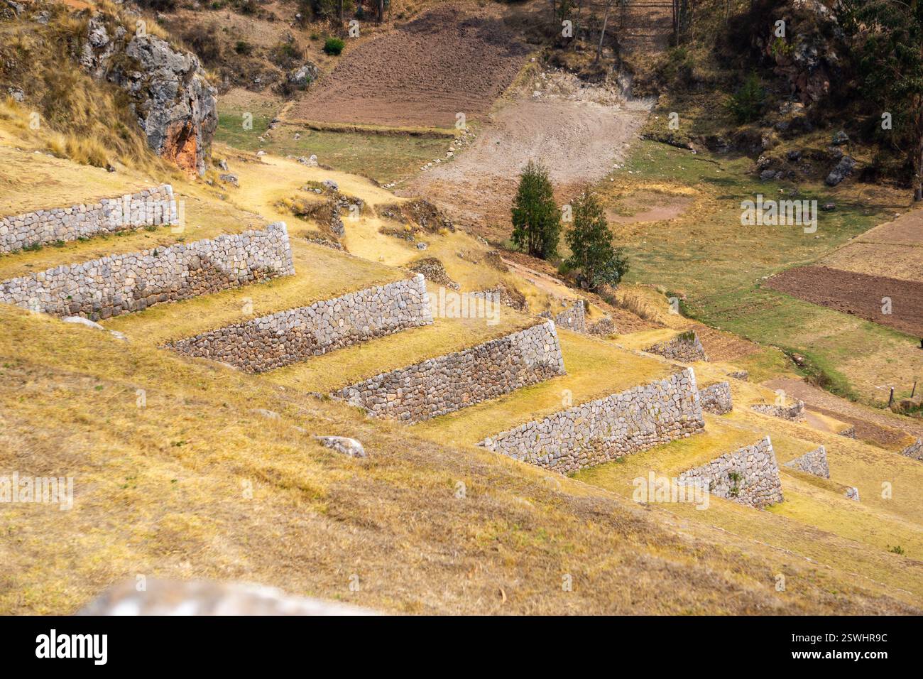 Preserved Inca terraces of Chinchero Sacred Valley Peru an iconic ...