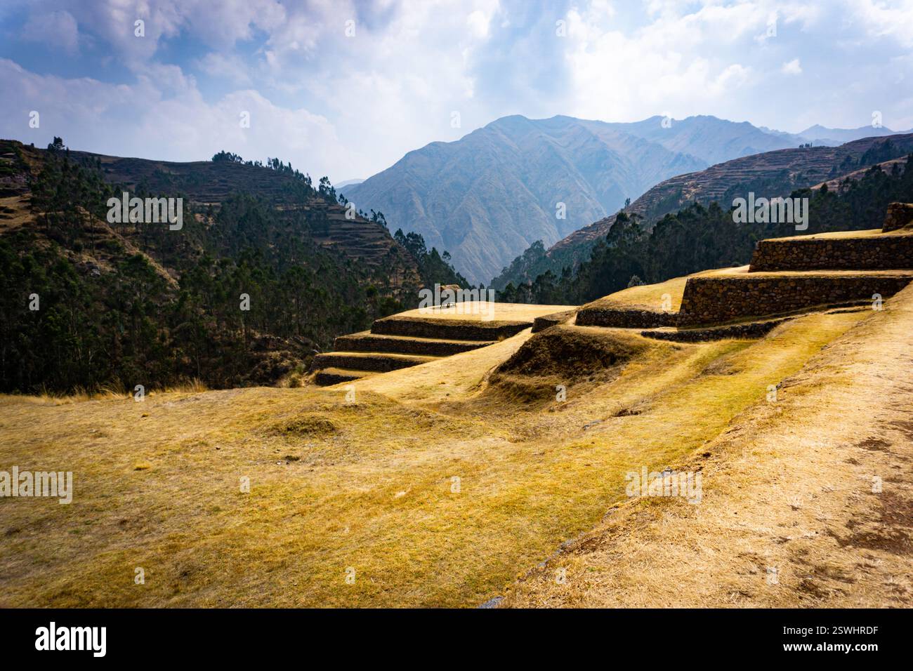 Chinchero agricultural terraces in Peru displaying traditional farming ...