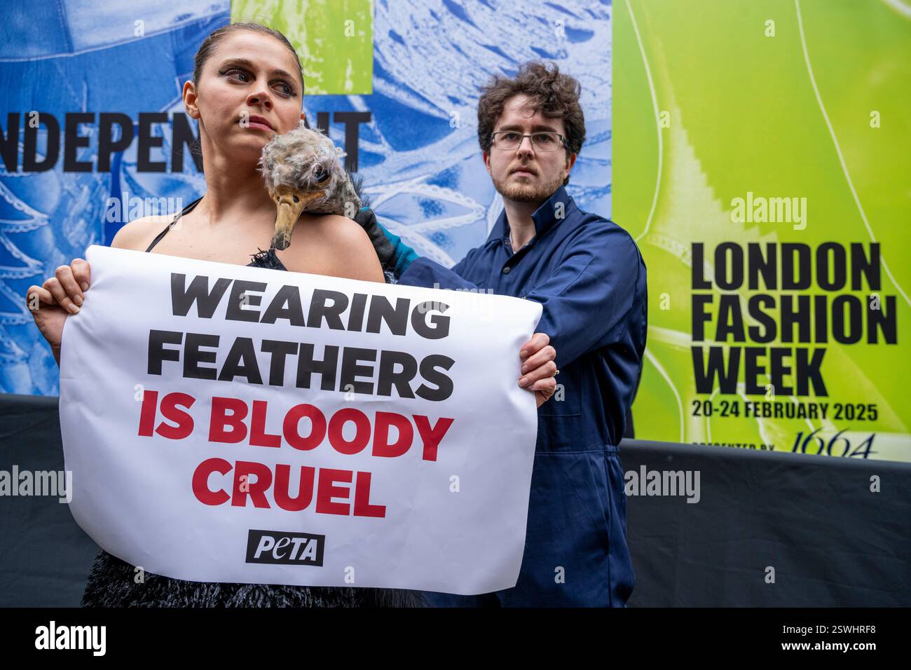 London, UK. 21 February 2025. Activists from PETA (People for the ...
