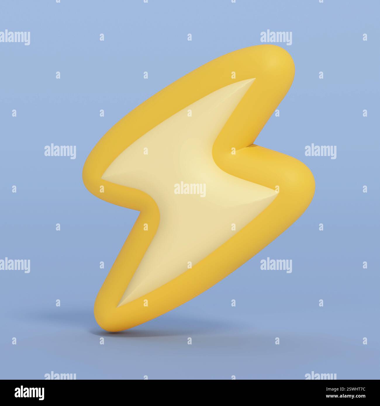 Cartoon flash icon isolated on blue background. 3D illustration Stock ...