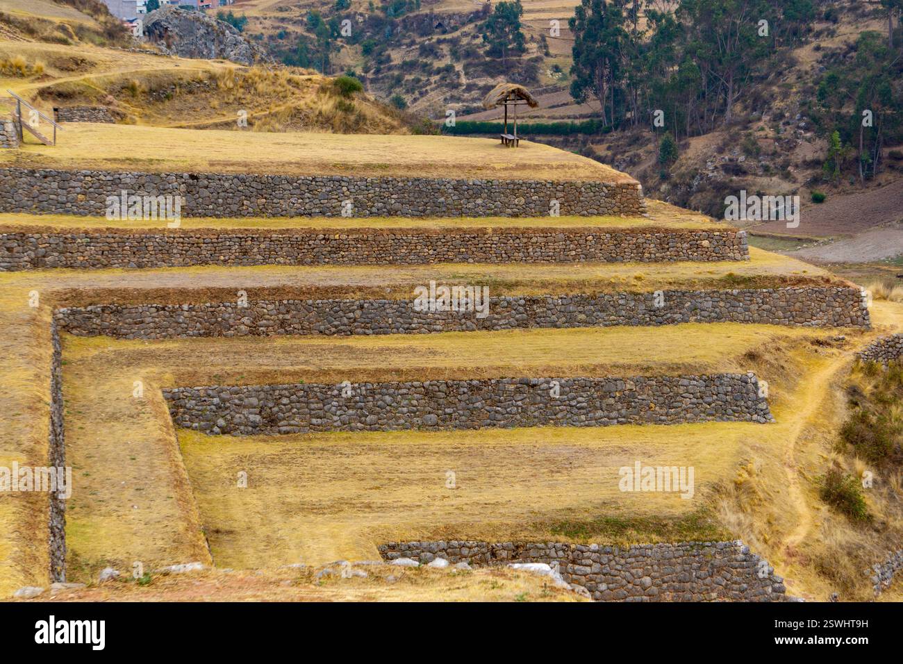 Preserved terraces of Chinchero in the Andes Peru illustrating ancient ...
