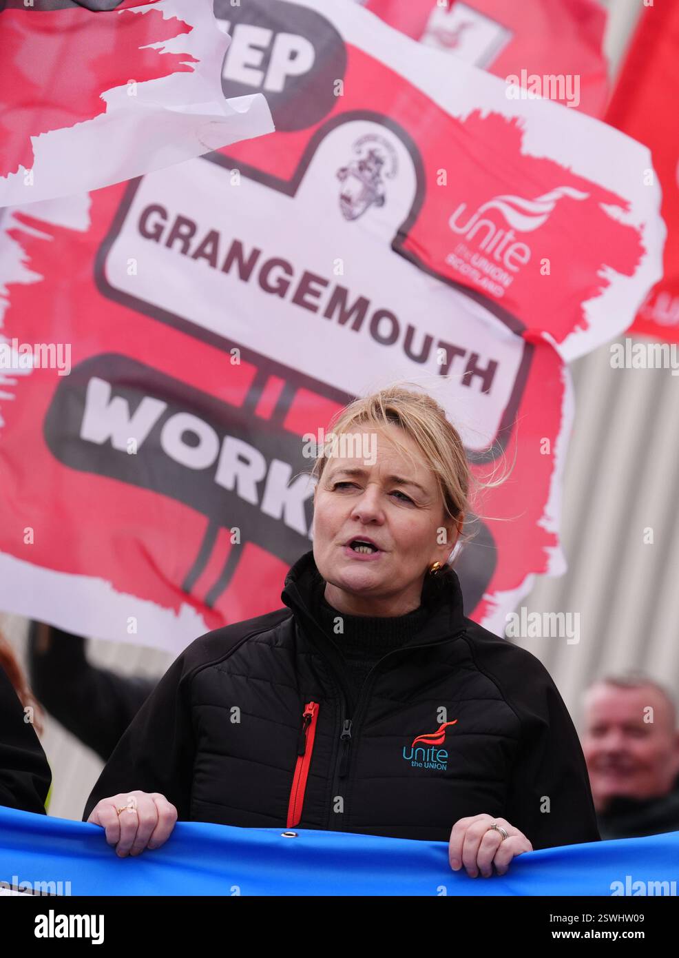 Unite General Secretary Sharon Graham speaks at a demonstration to ...