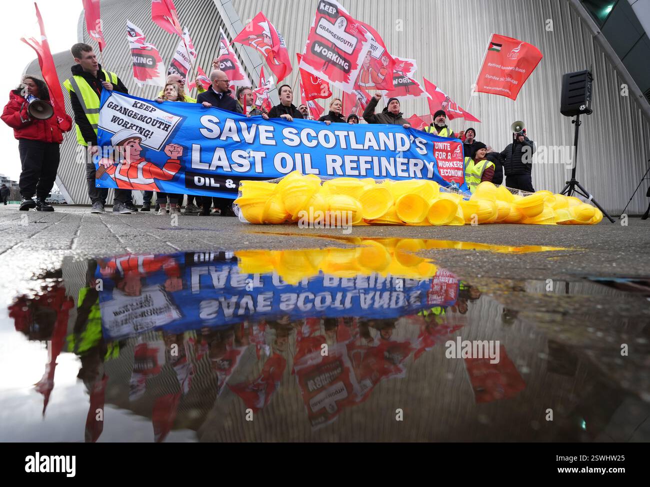 Members of Unite union take part in a demonstration to protest at ...