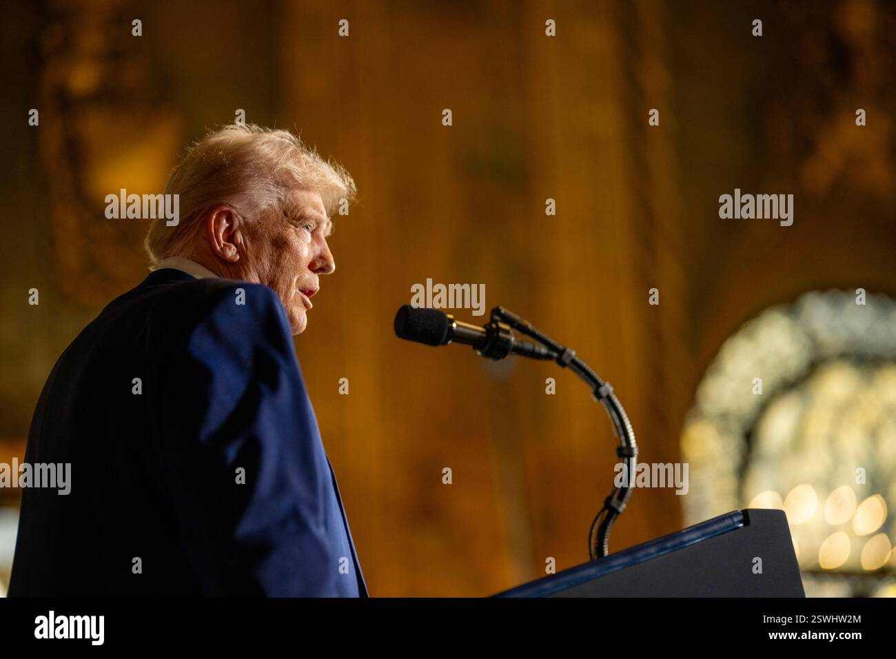 MAR-A-LAGO, FLORIDA, USA - 18 February 2025 - US President Donald Trump ...