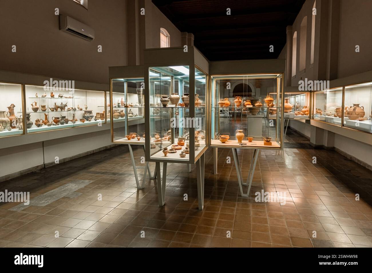 Ancient clay pitchers and vessels collection in the Museum of Cyprus ...