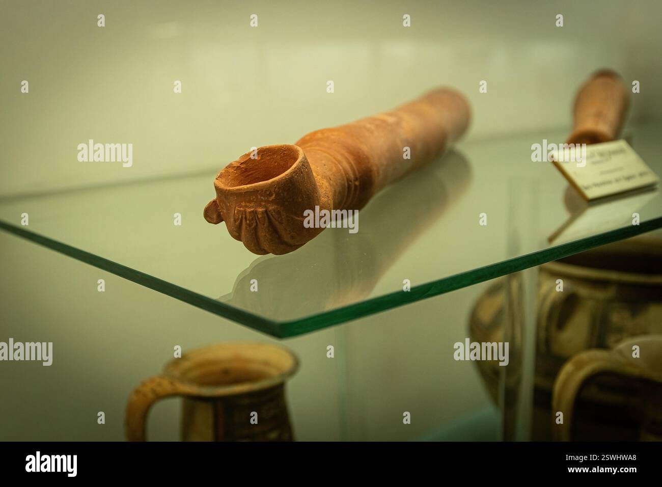 Ancient clay pitchers and vessels collection in the Museum of Cyprus ...