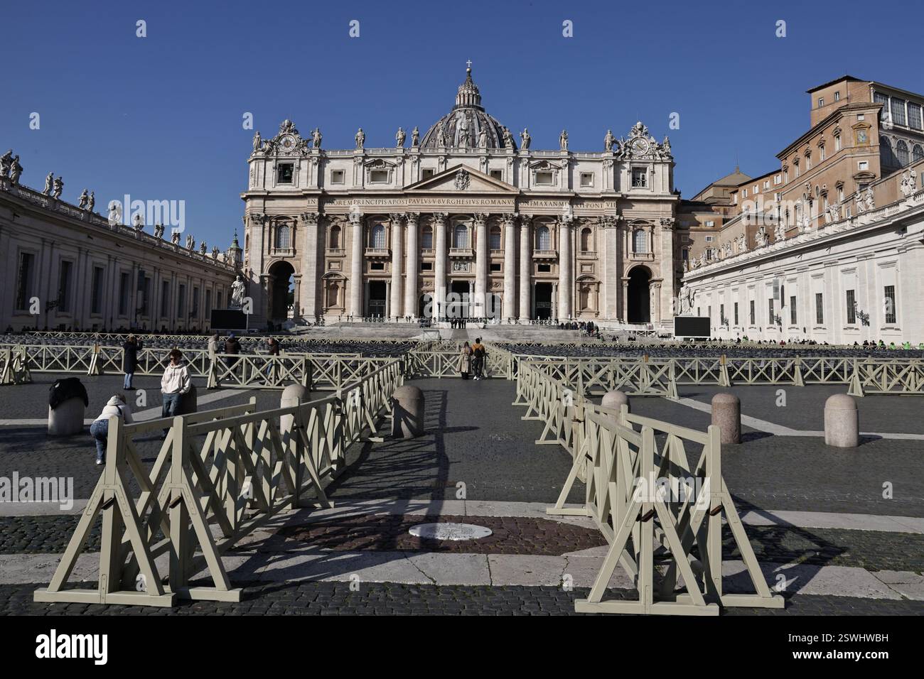 February 21, 2025 - Vatican City. Pilgrims in procession in St. Peter's ...