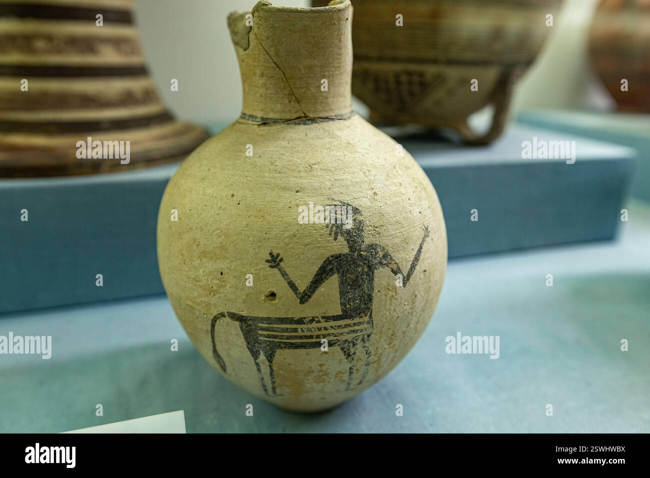 Ancient clay pitchers and vessels collection in the Museum of Cyprus ...