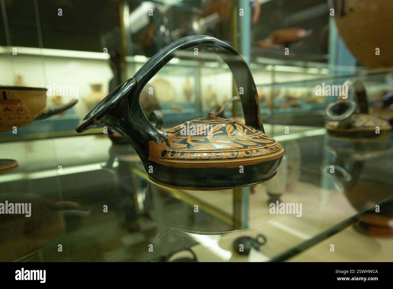 Ancient clay pitchers and vessels collection in the Museum of Cyprus ...