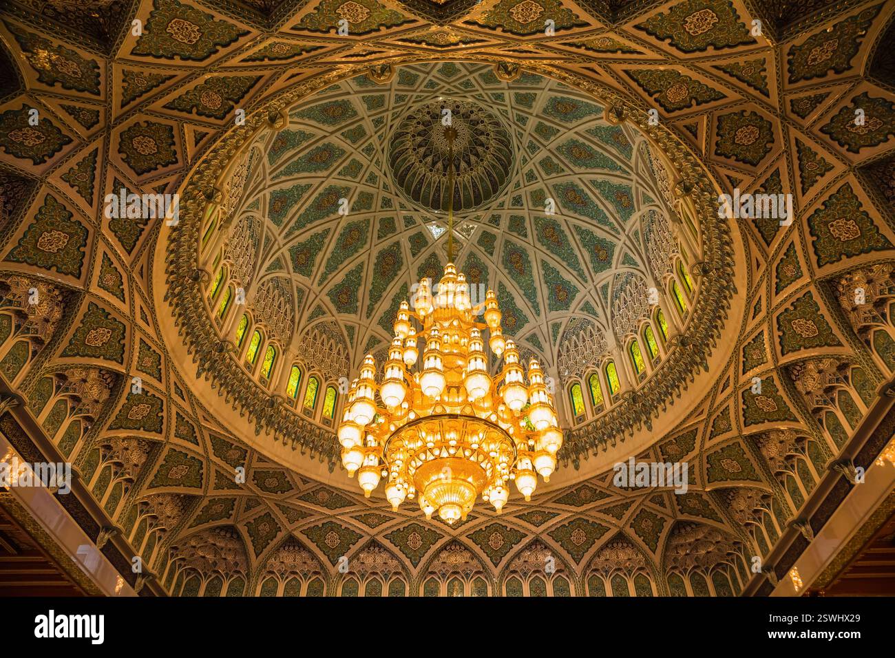 Interior of Sultan Qaboos Grand Mosque in Muscat, Oman Stock Photo - Alamy