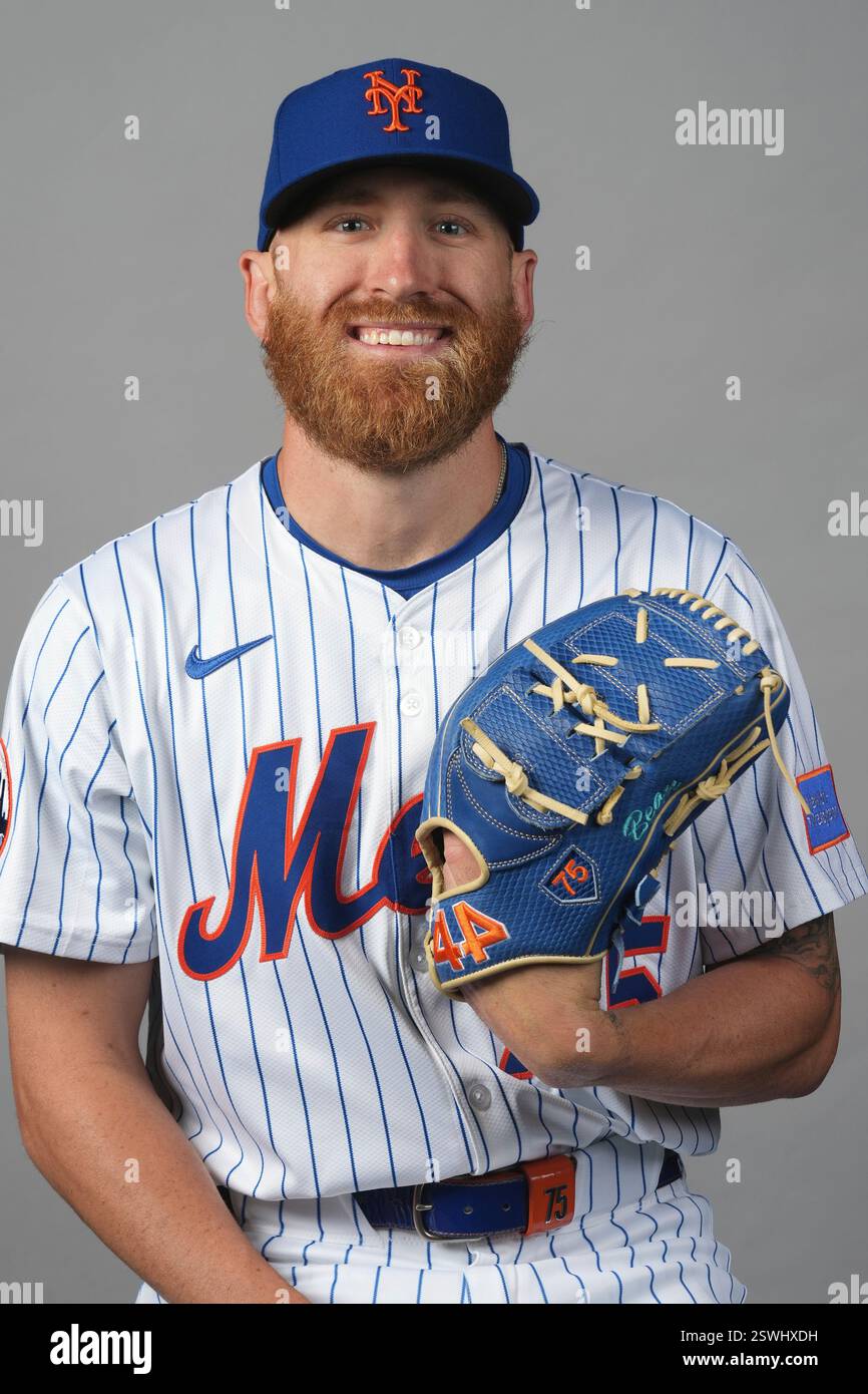 This is a 2025 photo of Reed Garrett of the New York Mets baseball team ...