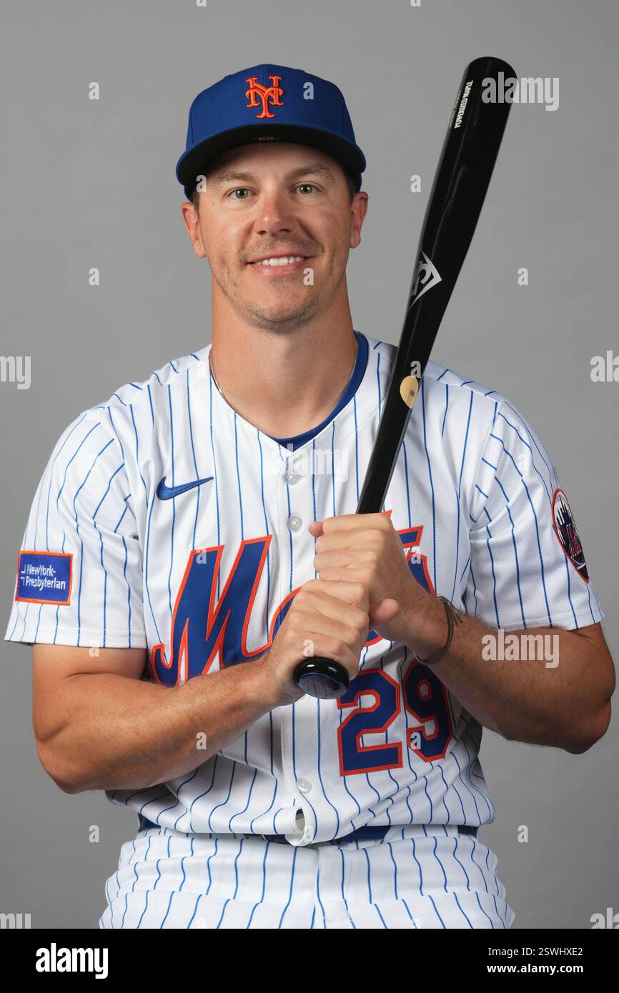 This is a 2025 photo of Jared Young of the New York Mets baseball team ...
