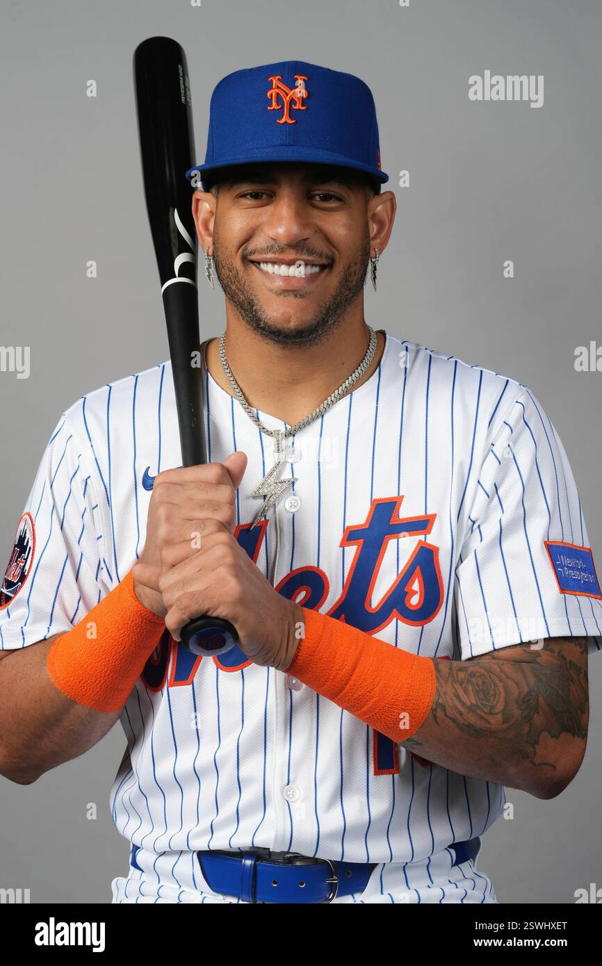 This is a 2025 photo of Jose Siri of the New York Mets baseball team ...