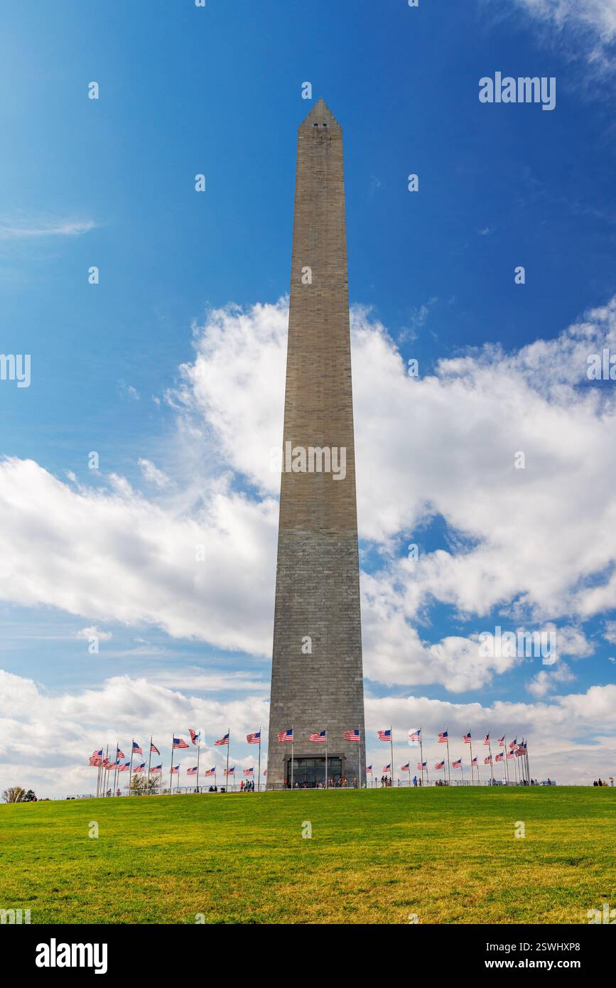 The iconic Washington Monument, a towering obelisk in the National Mall ...