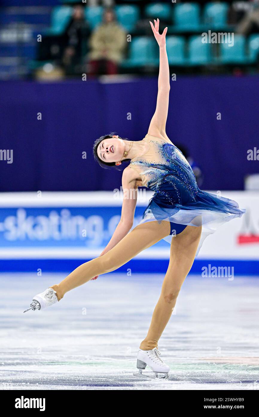 Hongyi CHEN (CHN), during Women Short Program, at the ISU Four ...