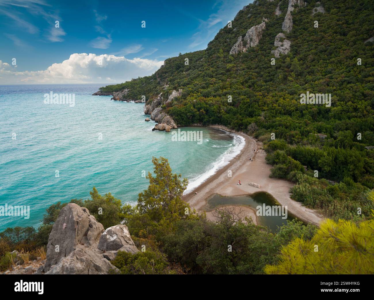 The view of Cirali Olympos Beach. Turkey's Mediterranean coastal ...