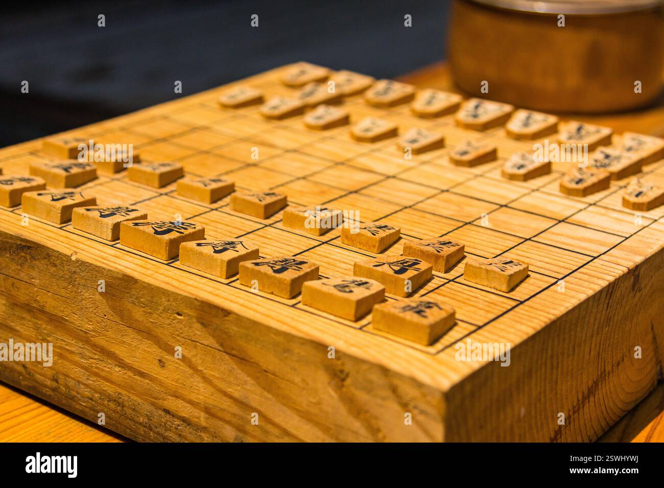 Wooden shogi board and pieces Stock Photo - Alamy