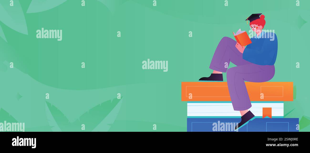 Character reading quietly vector concept operation hand drawn ...