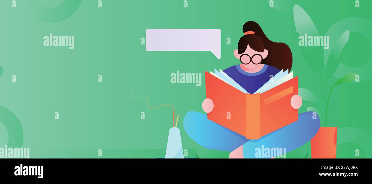 Character reading quietly vector concept operation hand drawn ...