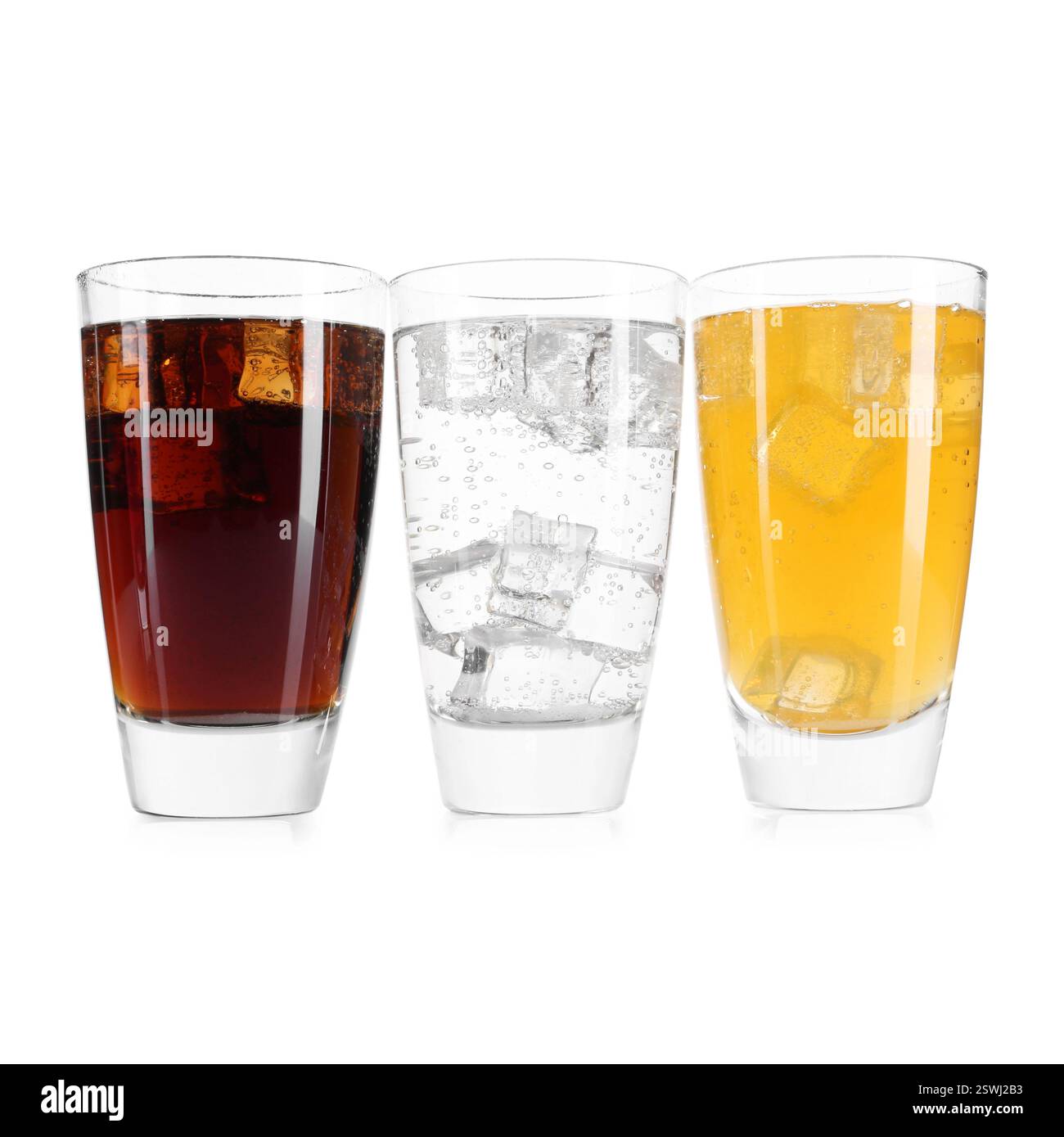 Glasses cola orange soda Cut Out Stock Images & Pictures - Alamy