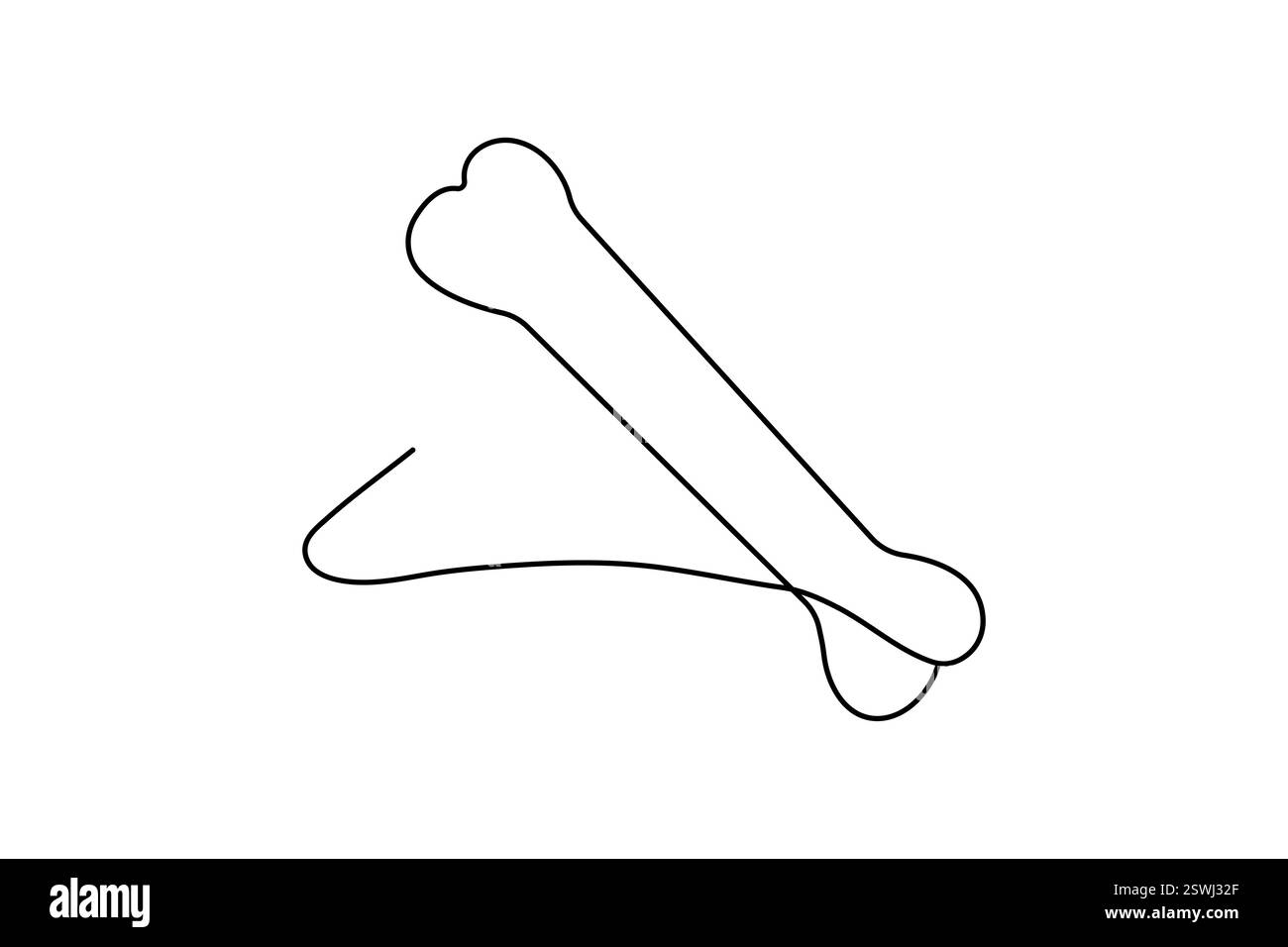 Bone single line art hi-res stock photography and images - Alamy