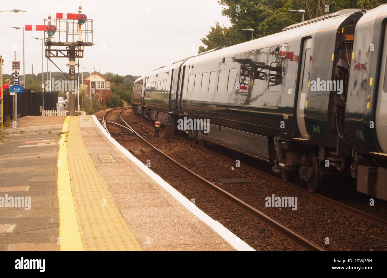 The station platform at St Erth, Cornwall England UK showing the ...