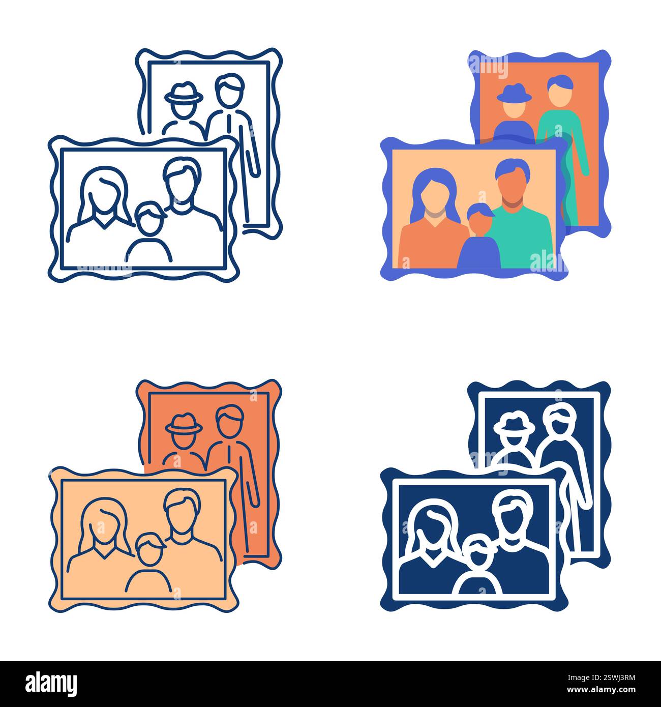 Family history photos icon. Memory portraits, nostalgia. Vector ...