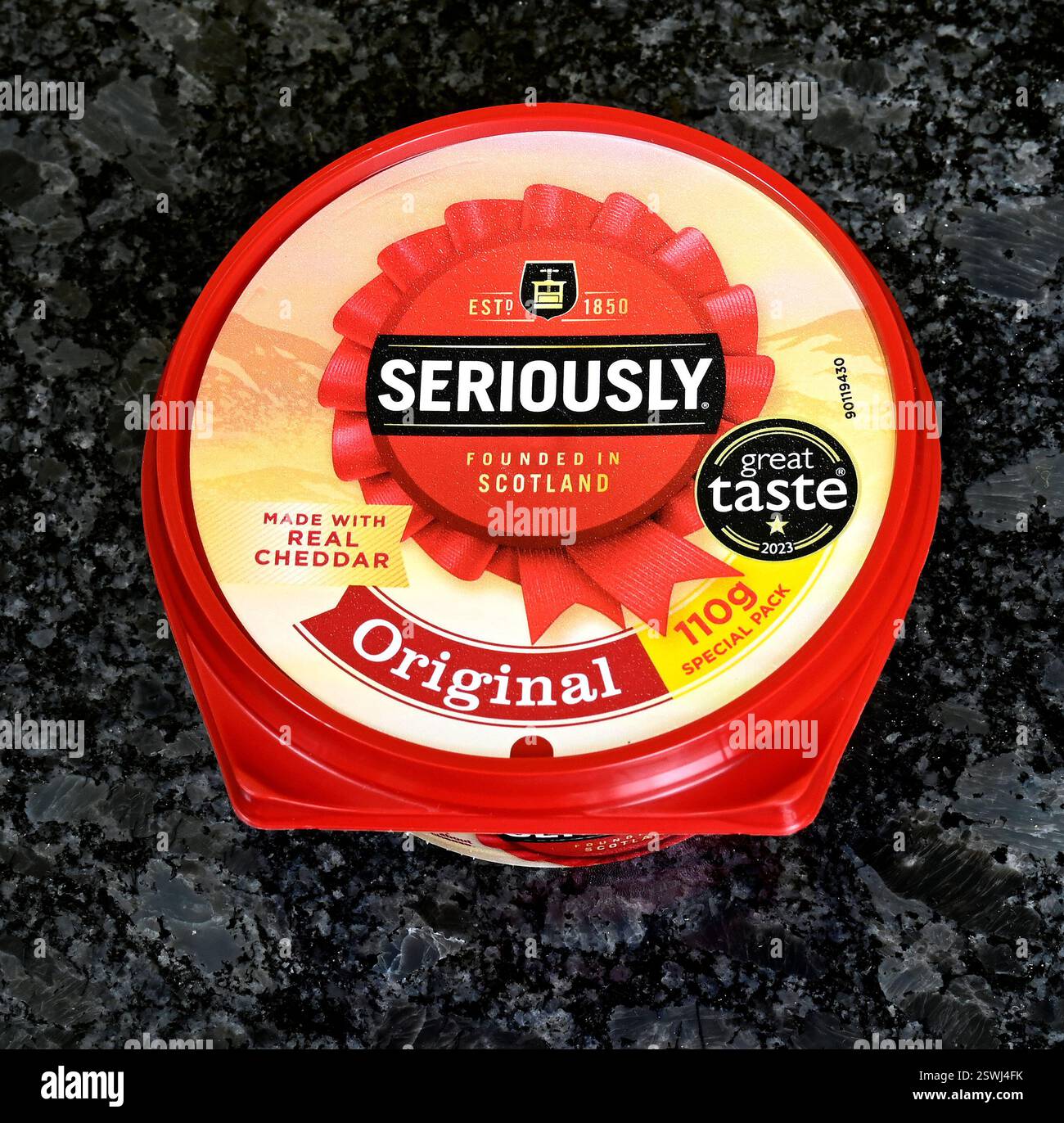 Pack of "Seriously" cheese spread. Made with real Cheddar. Original ...