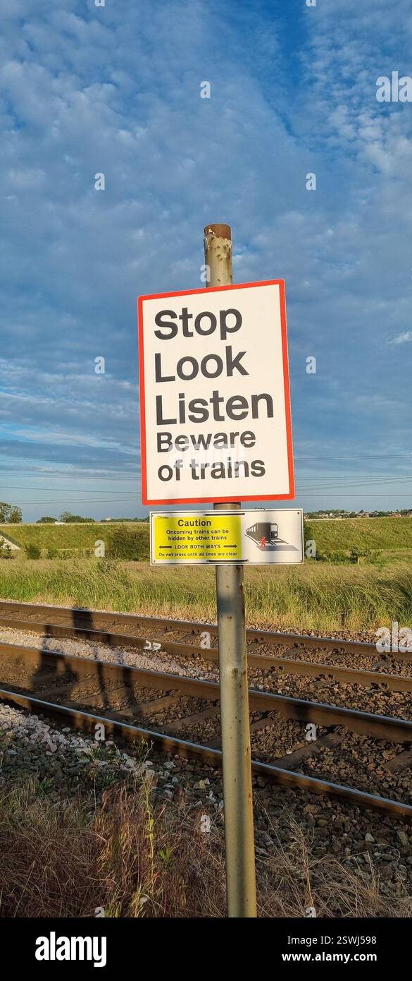 Stop look listen sign Stock Photo - Alamy