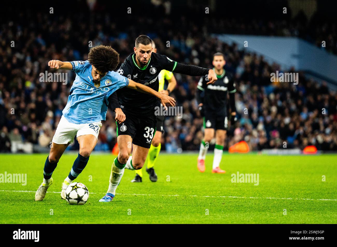 Manchester - Rico Lewis of Manchester City, David Hancko of Feyenoord ...